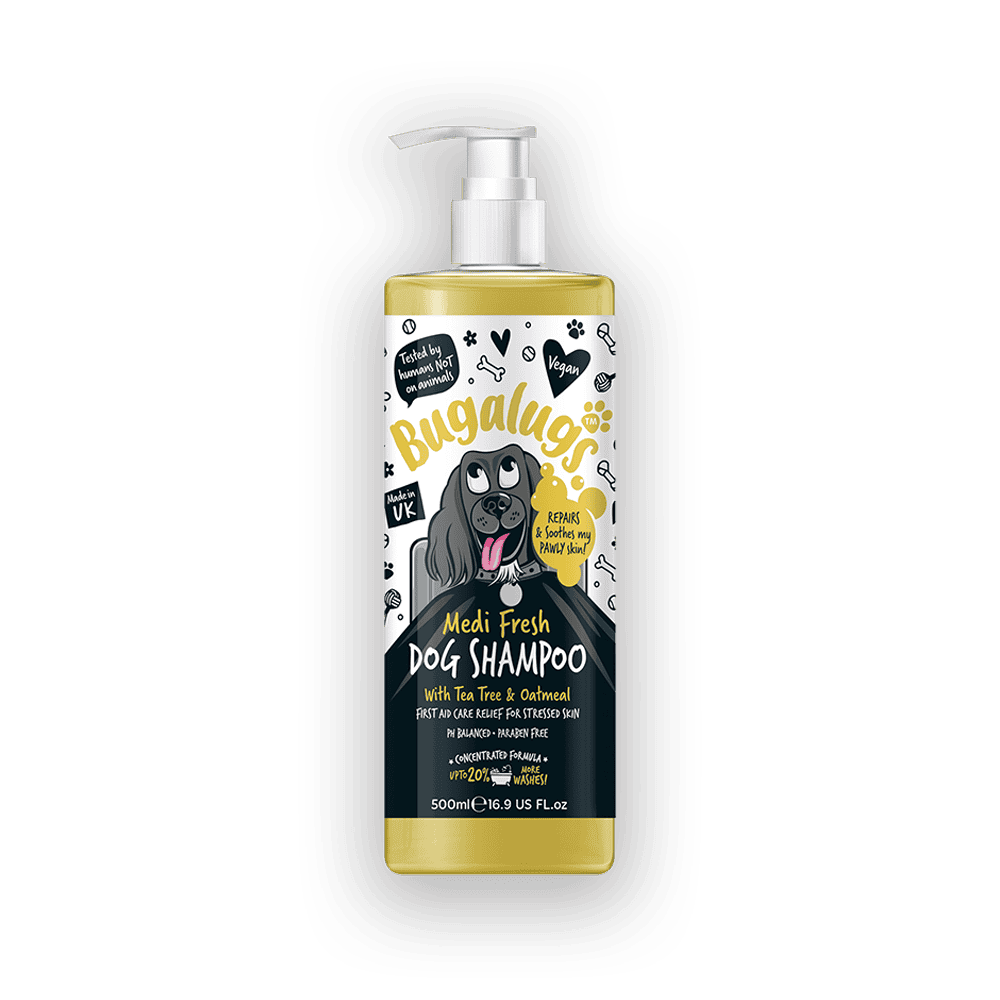 Bugalugs medi fresh Dog shampoo med Tea Tree & Oatmeal 500 ml.